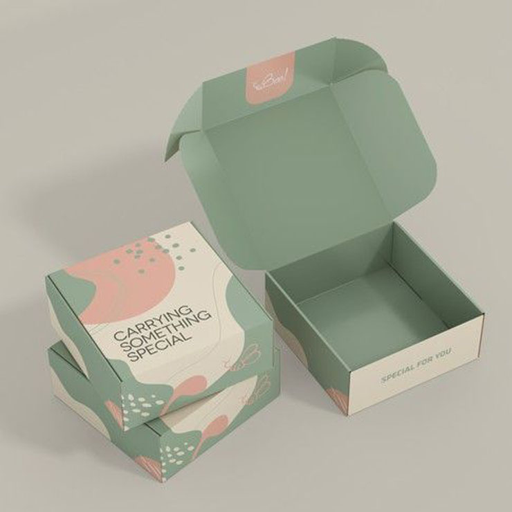 Custom Green Shipping Boxes Corrugated Cardboard Gift Packaging Design ...